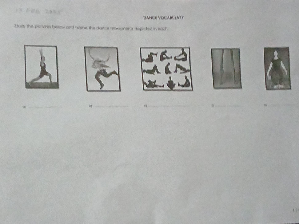 Study the pictures below and name the dance | StudyX