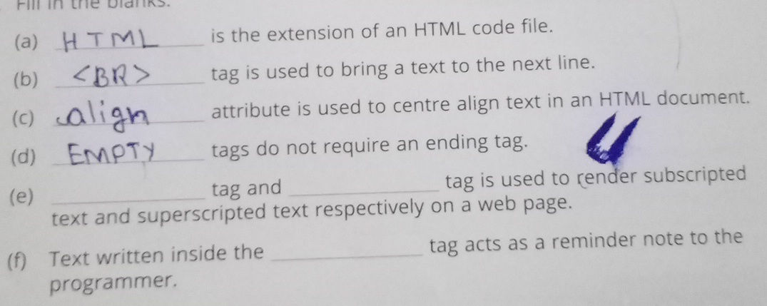 (a) HTML is the extension of an HTML code | StudyX