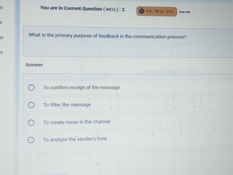 What is the primary purpose of feedback in | StudyX
