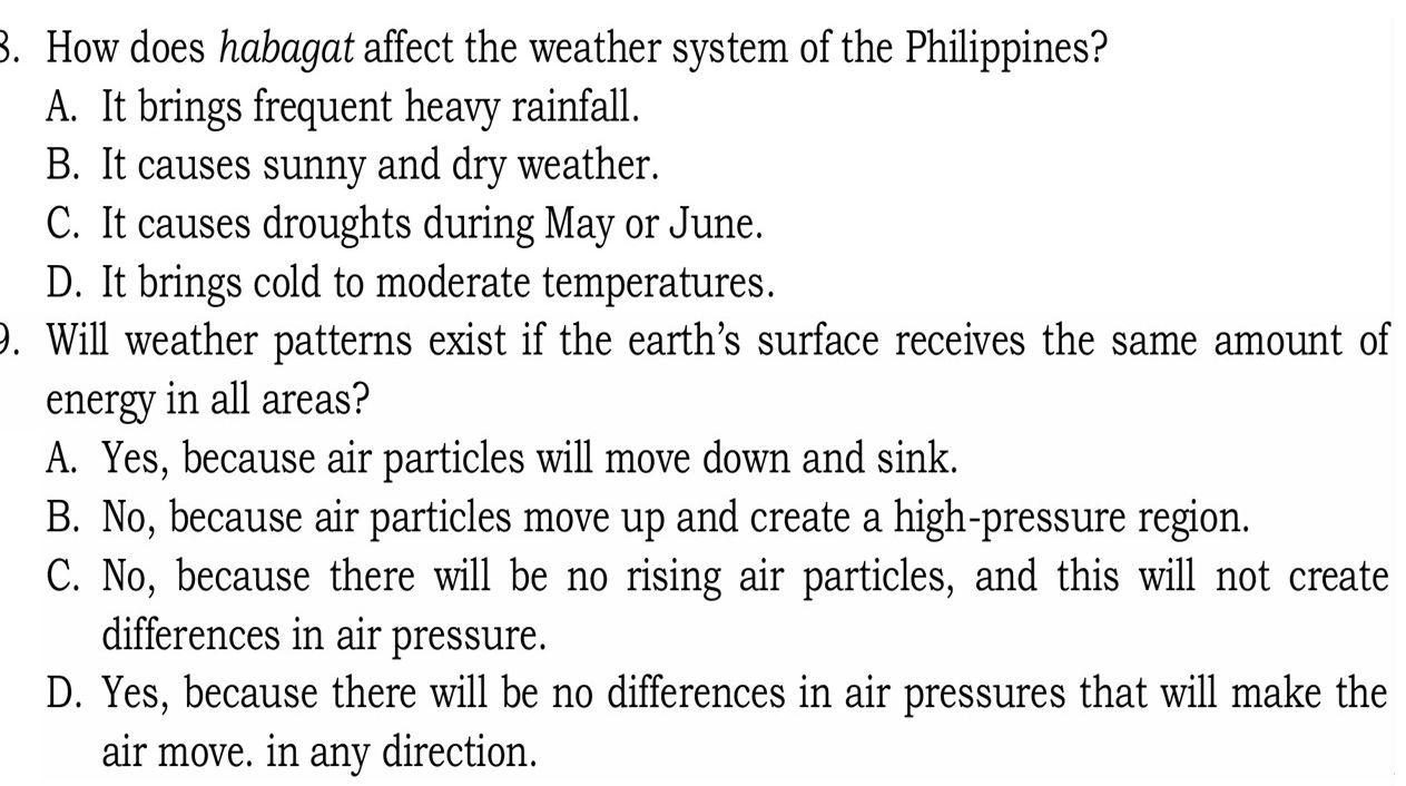 8. How does habagat affect the weather | StudyX