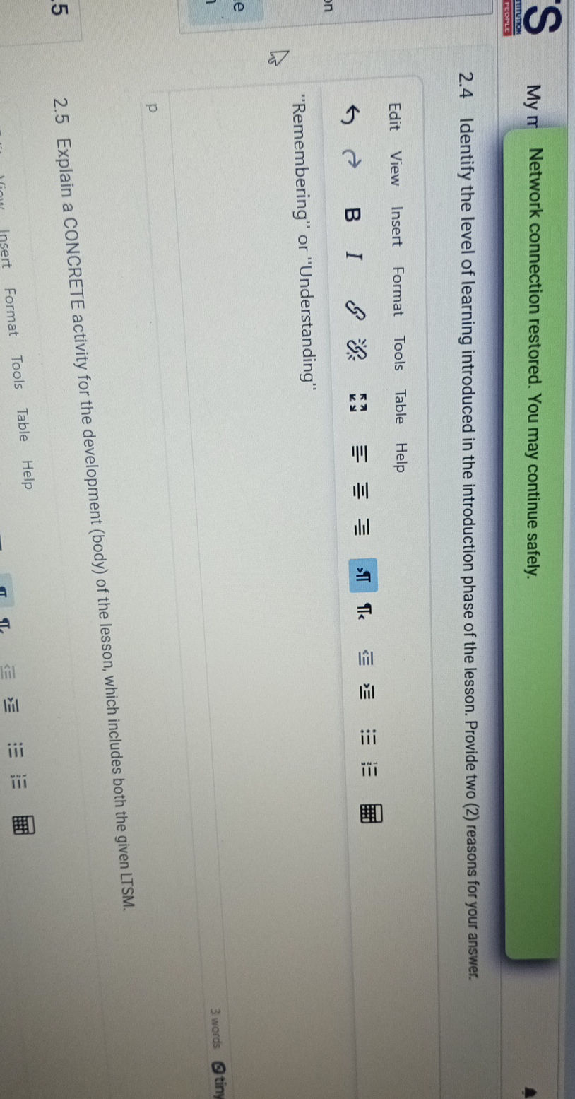 2.4 Identify the level of learning | StudyX