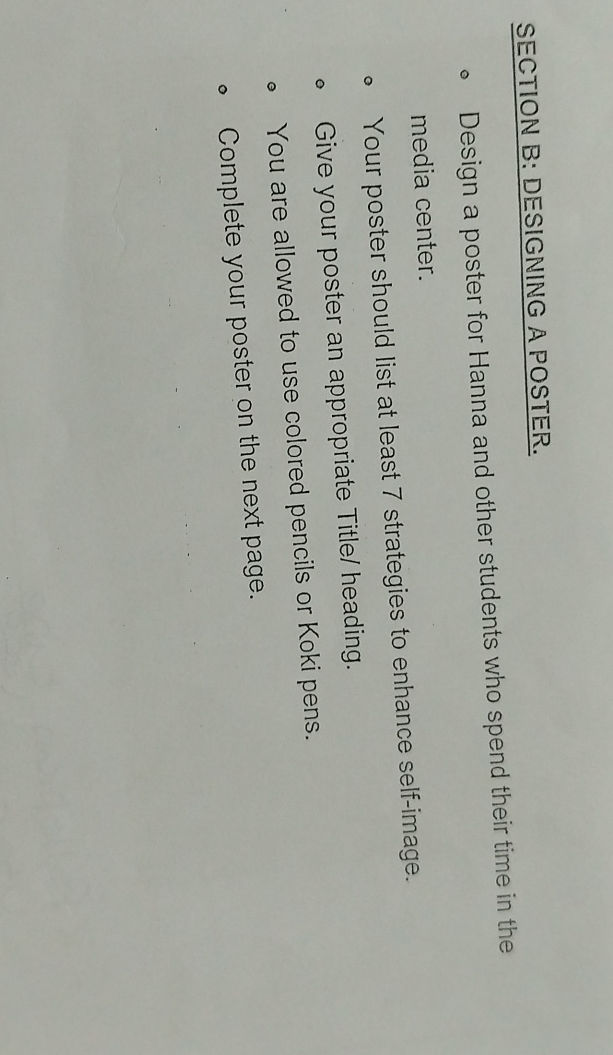 SECTION B: DESIGNING A POSTER. Design a | StudyX