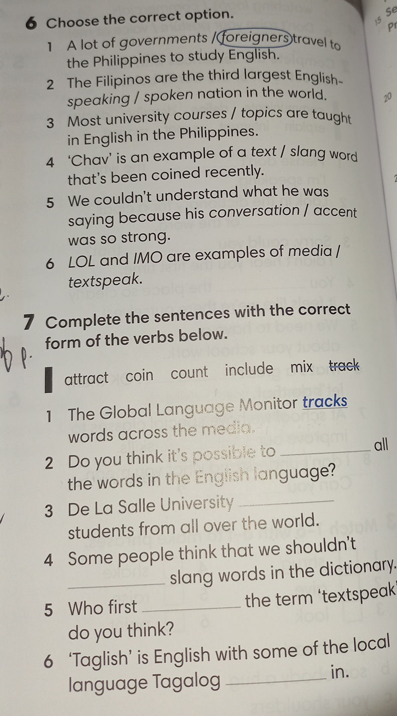 6 Choose the correct option. 1 A lot of | StudyX