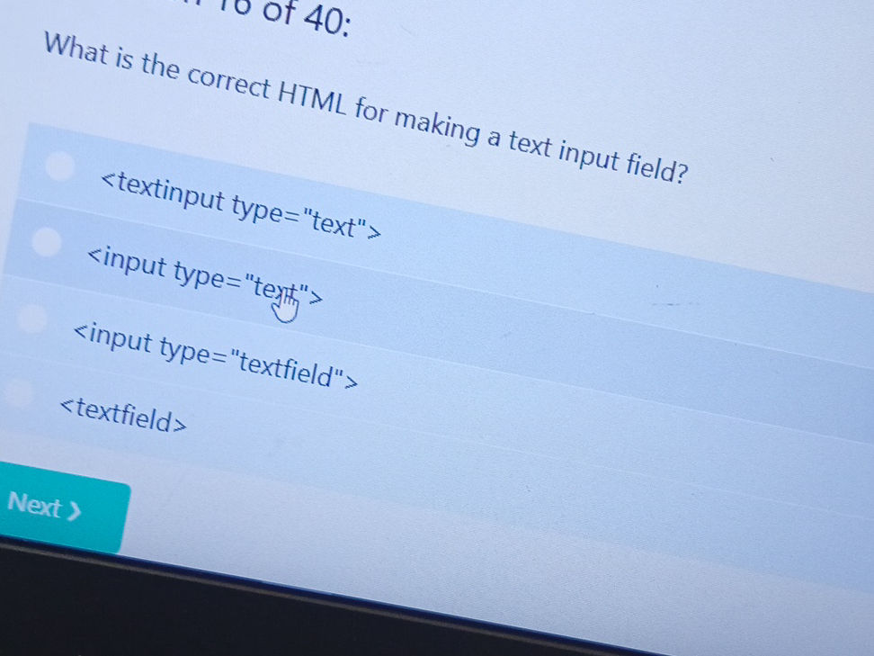 What is the correct HTML for making a text | StudyX