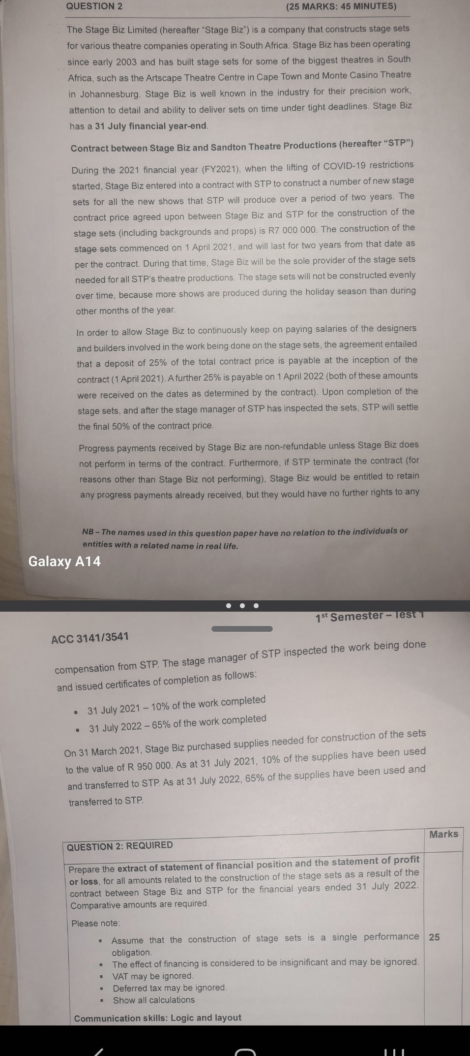 QUESTION 2 Prepare the extract of statement | StudyX