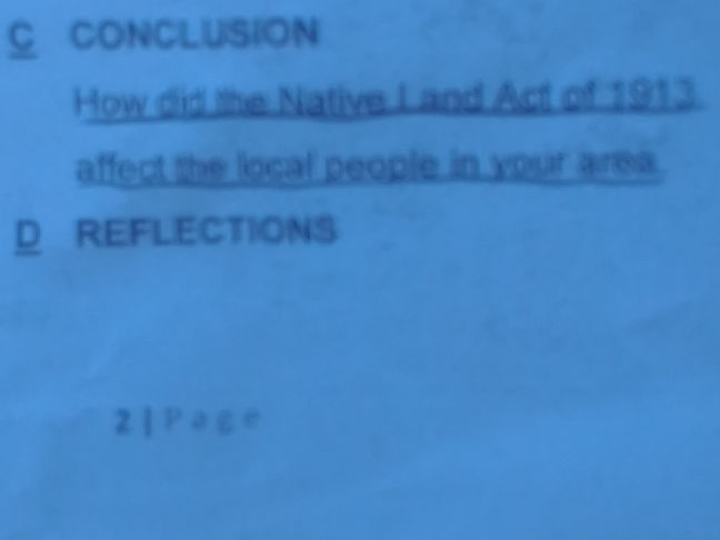 How did the Native Land Act of 1913 affect | StudyX