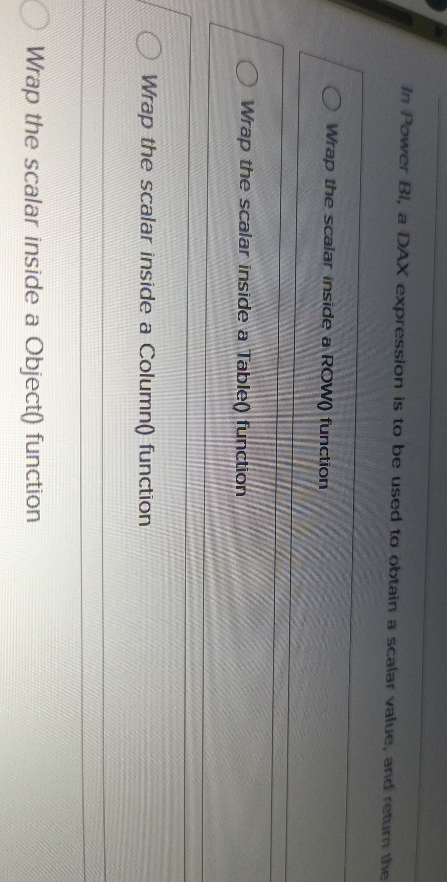 In Power BI, a DAX expression is to be used | StudyX