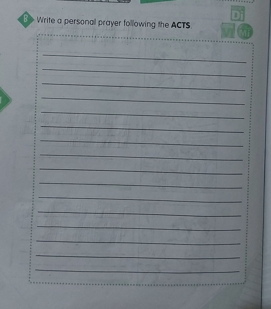 Write a personal prayer following the ACTS. | StudyX