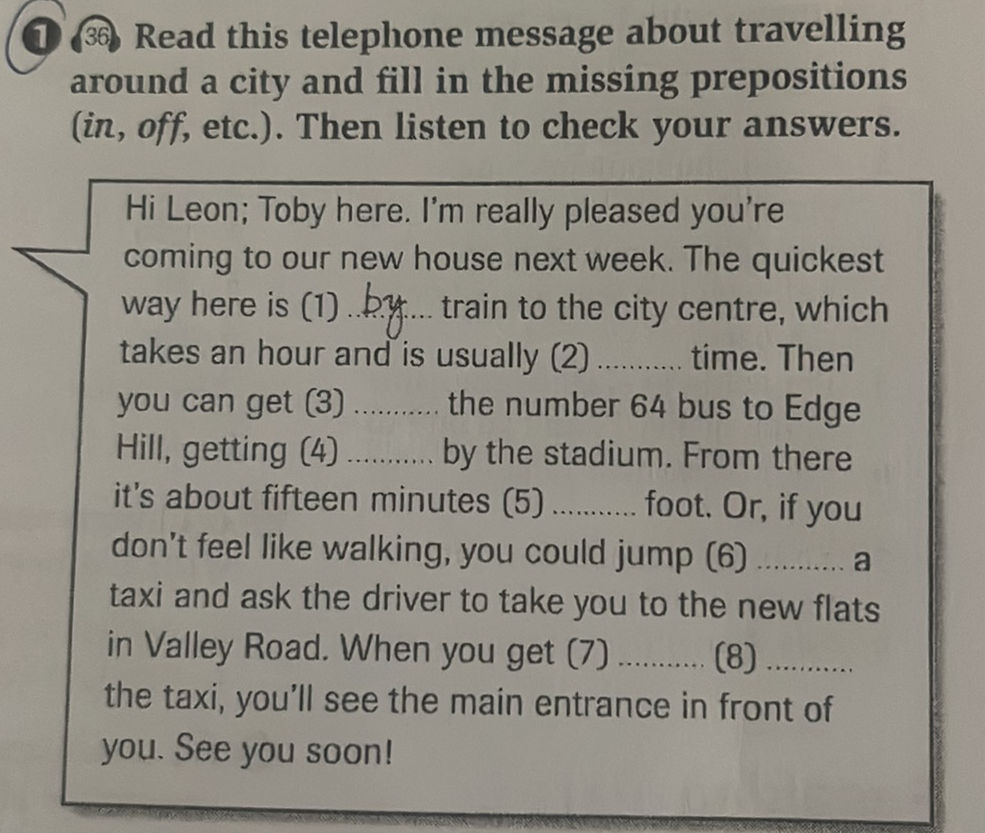 Read this telephone message about travelling | StudyX