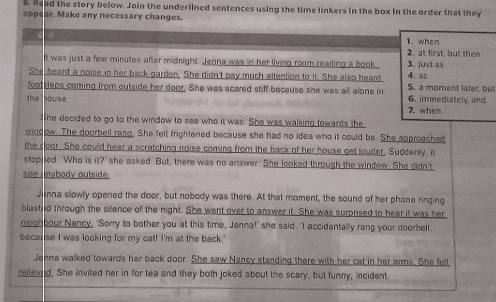 Read the story below. Join the underlined | StudyX