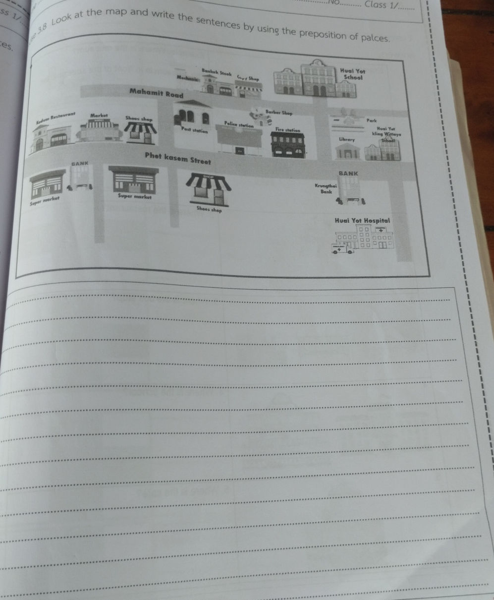 Look at the map and write the sentences by | StudyX