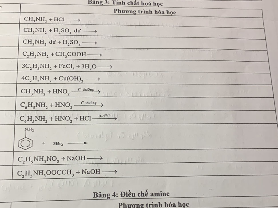 CH3NH2 + HCl → CH3NH2 + H2SO4 dư → CH3NH2 | StudyX