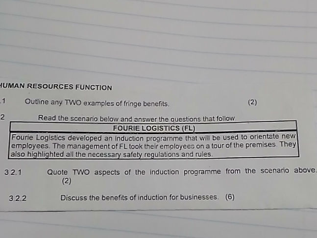 1. Outline any TWO examples of fringe | StudyX