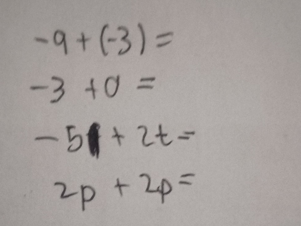 Integer Addition and Variable Simplification | StudyX