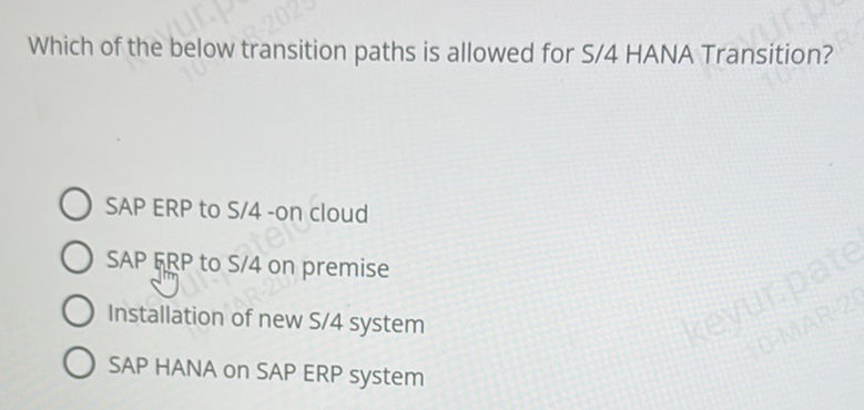 Which of the below transition paths is | StudyX