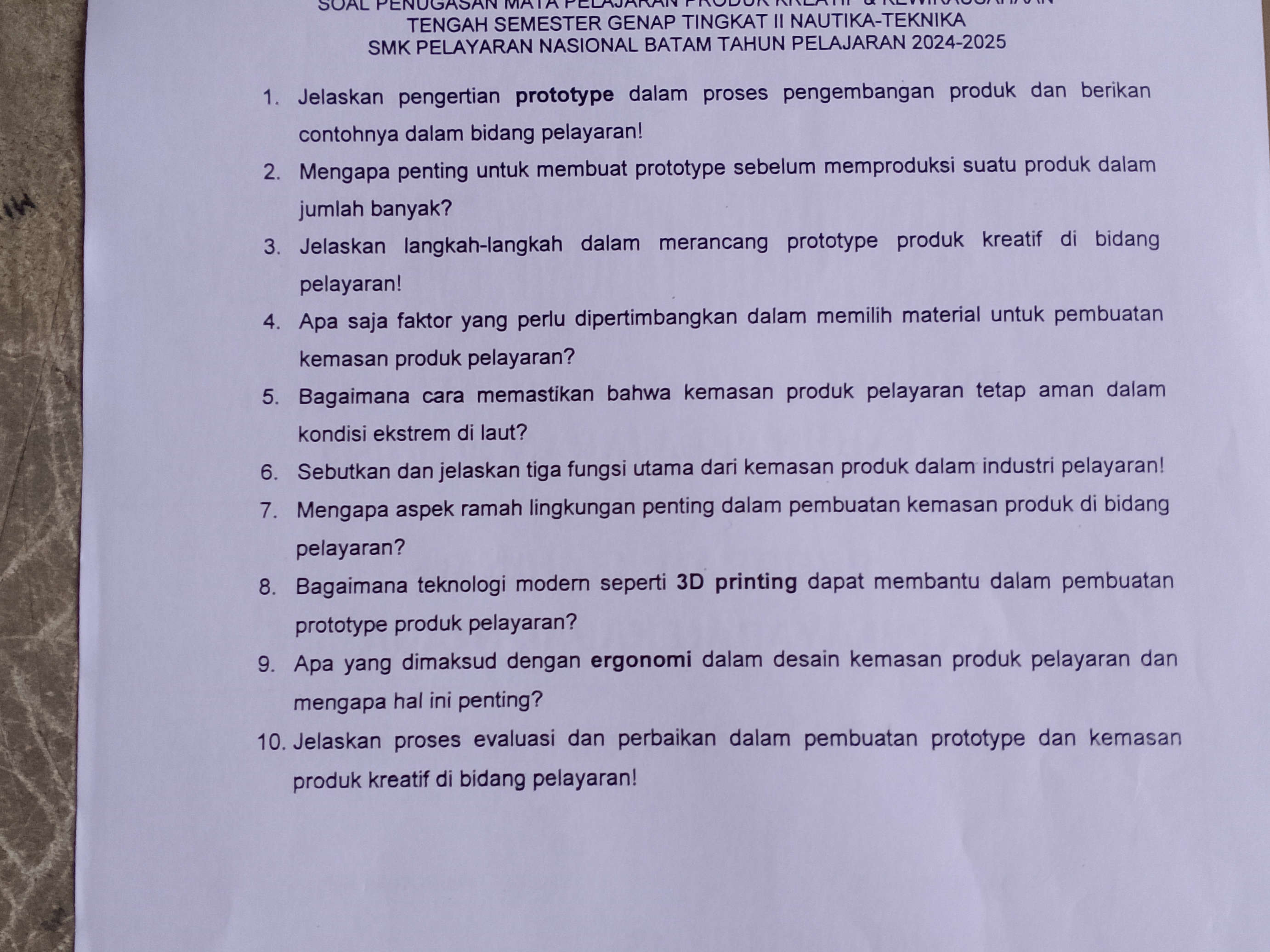 1. Jelaskan pengertian prototype dalam | StudyX