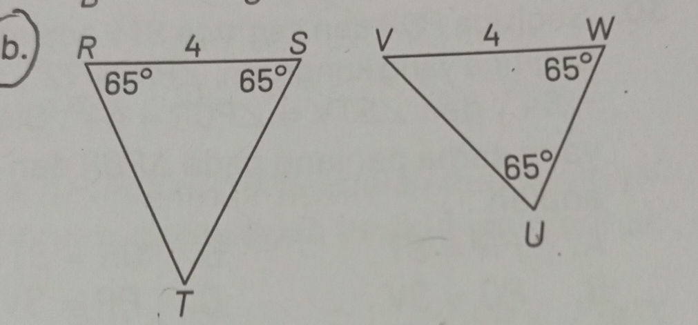 b. There are two triangles. The first | StudyX