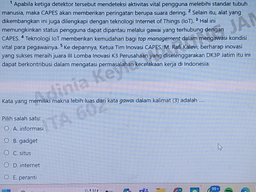 Kata yang memiliki makna lebih luas dari | StudyX