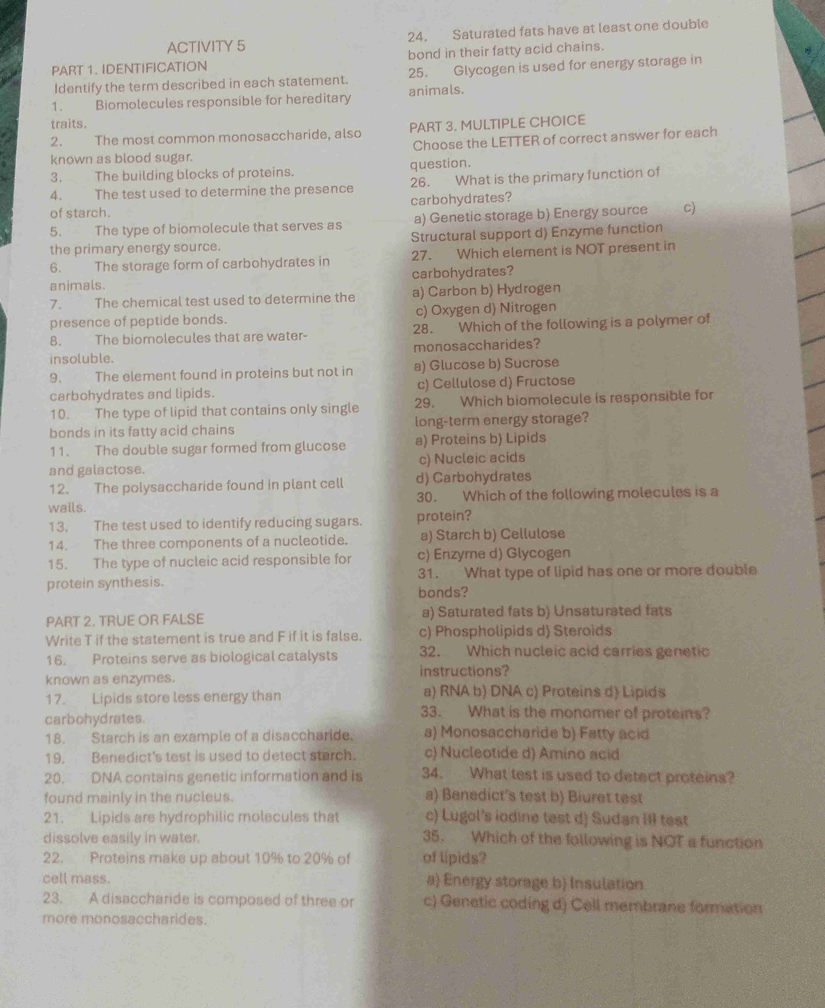 PART 1. IDENTIFICATION Identify the term | StudyX