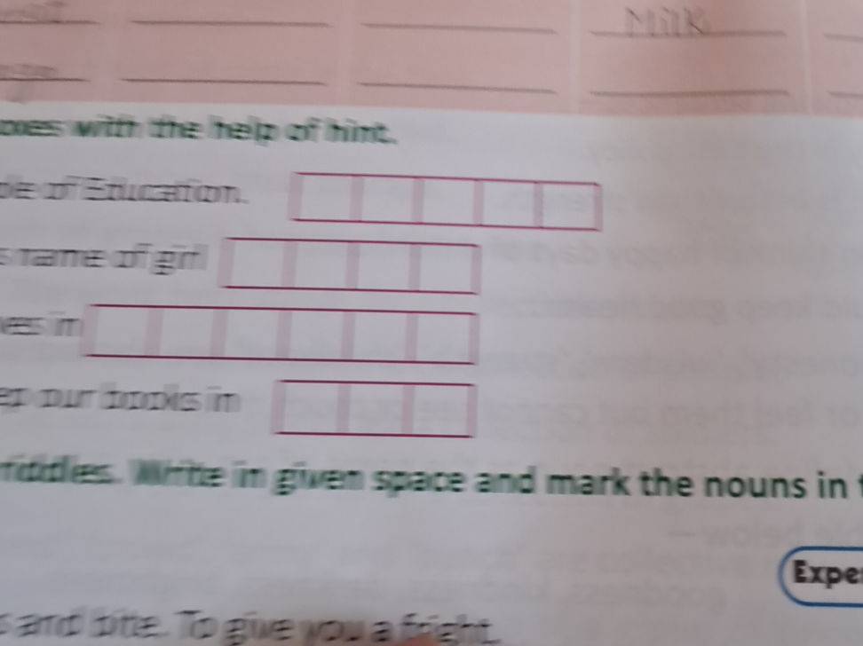 Fill in the boxes with the help of hint. | StudyX