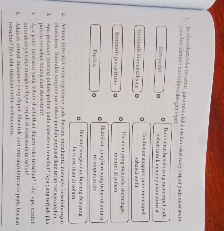 1. Berdasarkan teks tersebut, pasangkanlah | StudyX