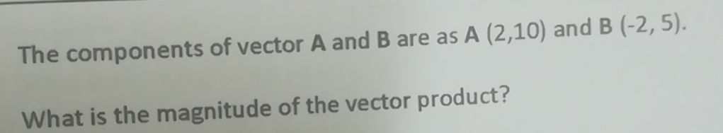 The components of vector A and B are as A | StudyX
