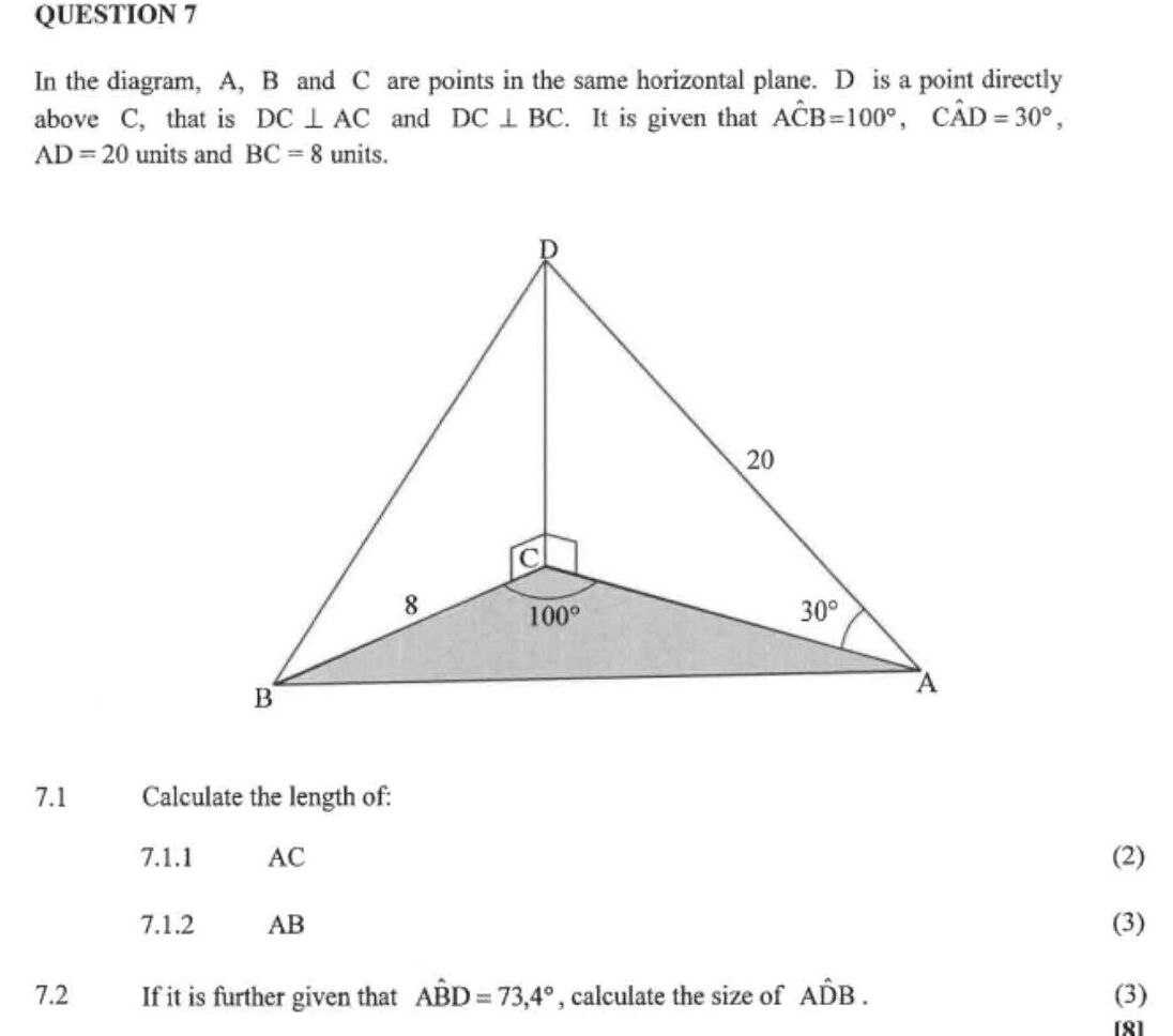In the diagram, A, B and C are points in the | StudyX