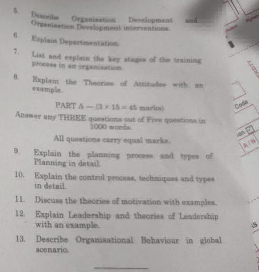 5. Describe Organisation Development and | StudyX