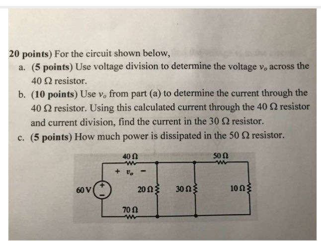 20 points) For the circuit shown below, a. | StudyX