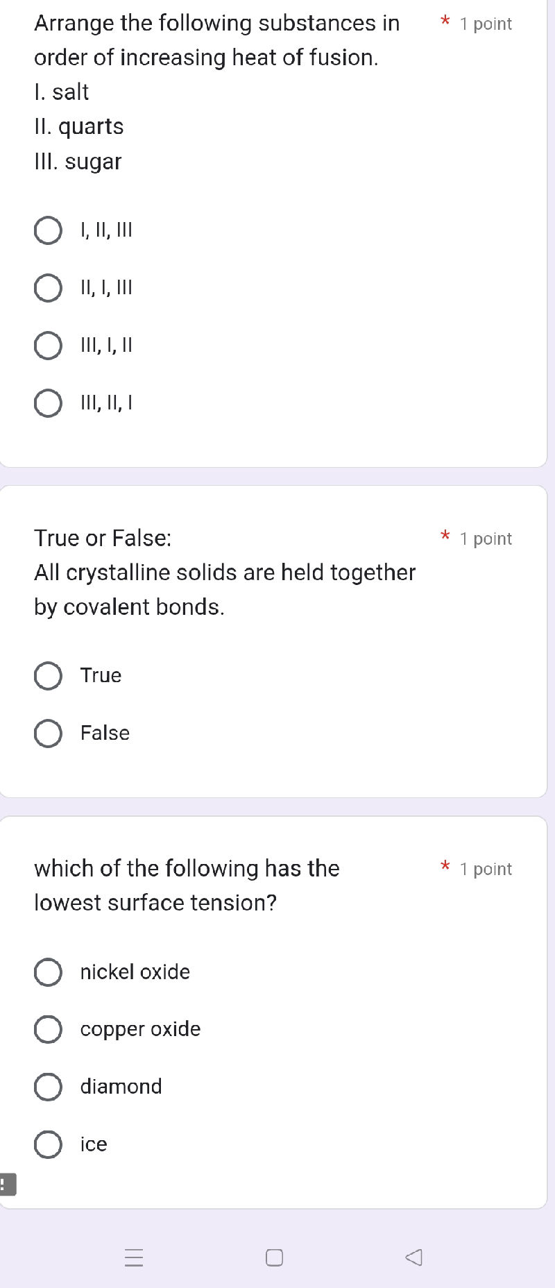 Arrange the following substances in order of | StudyX