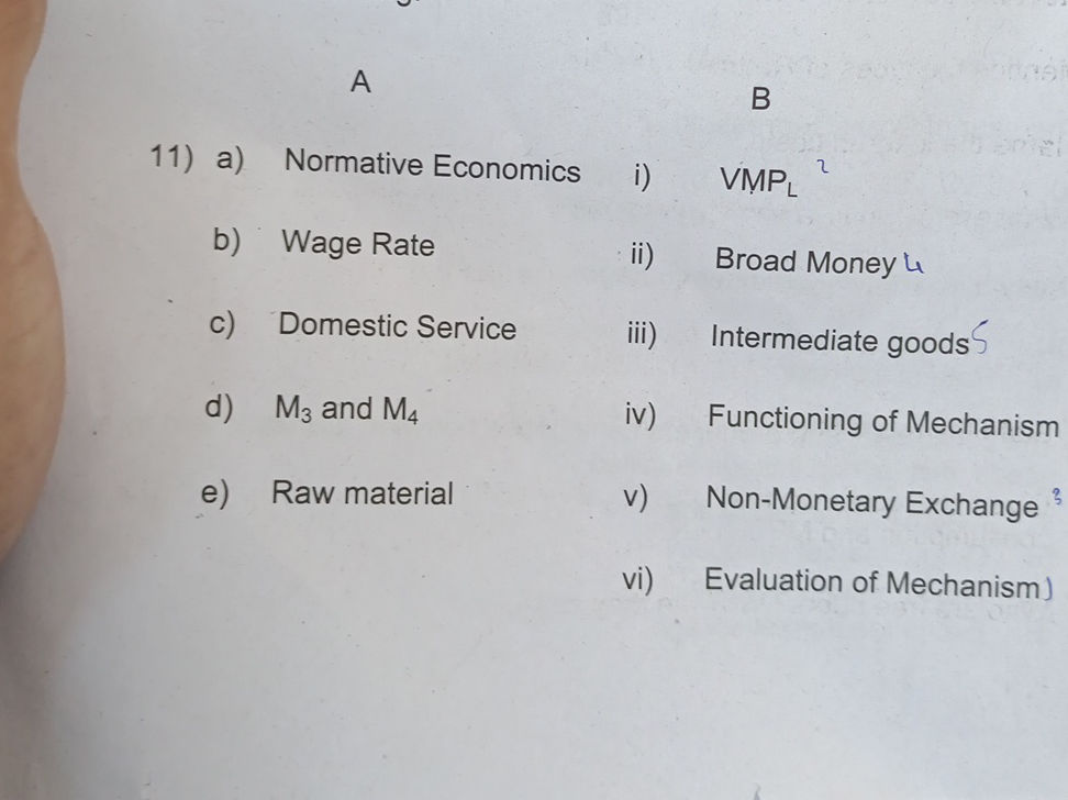 11) a) Normative Economics i) VMPL b) Wage | StudyX