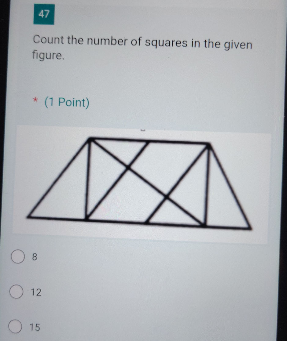 Count the number of squares in the given | StudyX