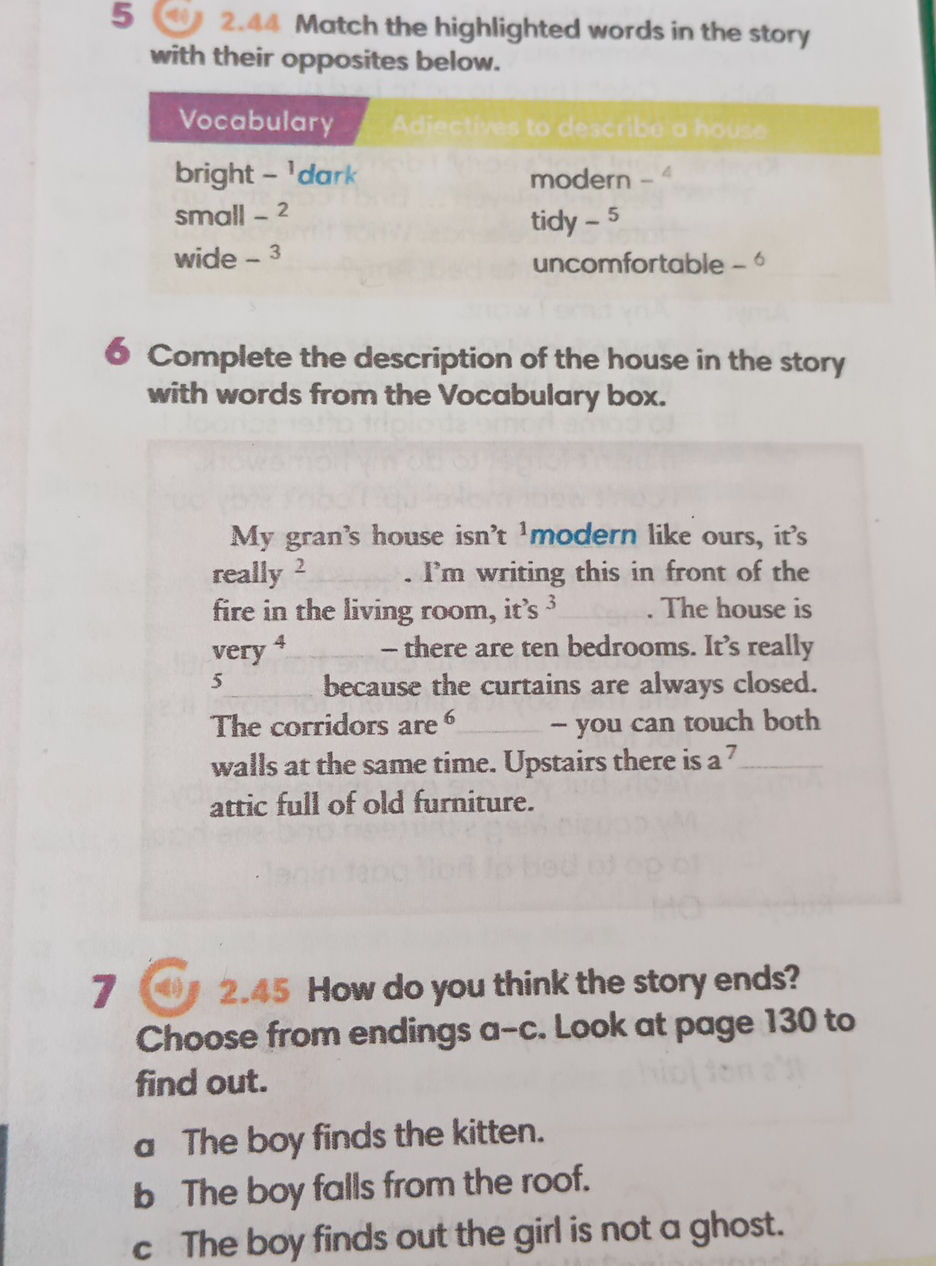 5 2.44 Match the highlighted words in the | StudyX