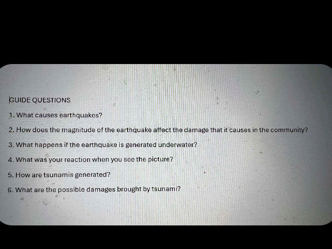 GUIDE QUESTIONS 1. What causes earthquakes? | StudyX