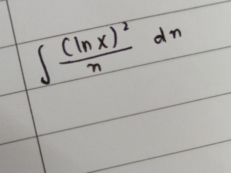 Integral of (ln x)^2 with respect to n | StudyX