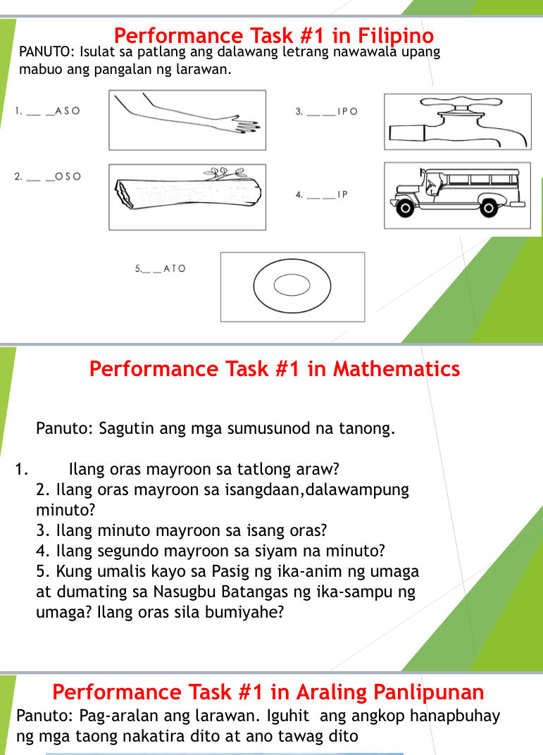 Performance Task #1 in Filipino PANUTO: | StudyX