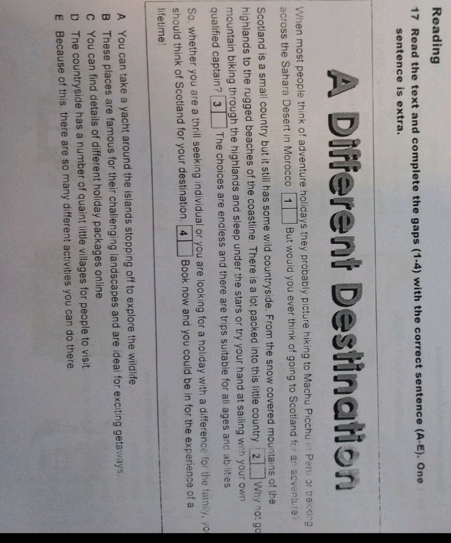 Reading 17 Read the text and complete the | StudyX