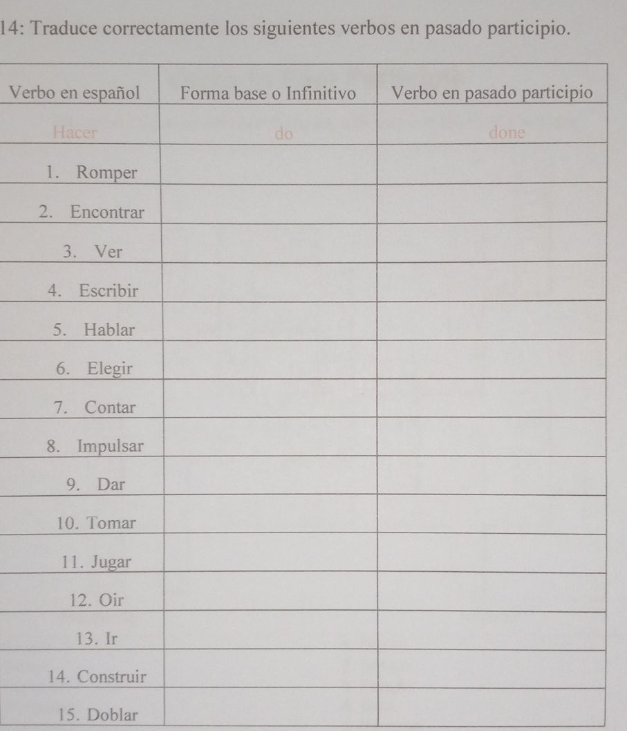 14: Traduce correctamente los siguientes | StudyX