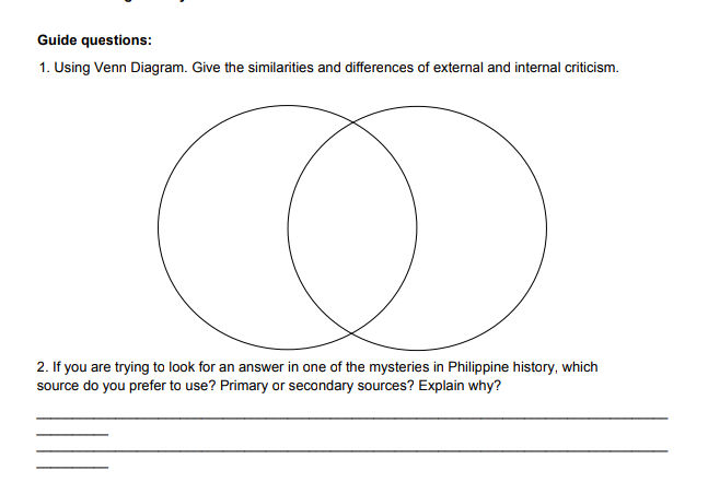 1. Using Venn Diagram. Give the similarities | StudyX