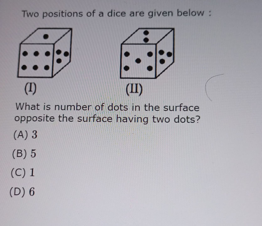 Two positions of a dice are given below : | StudyX