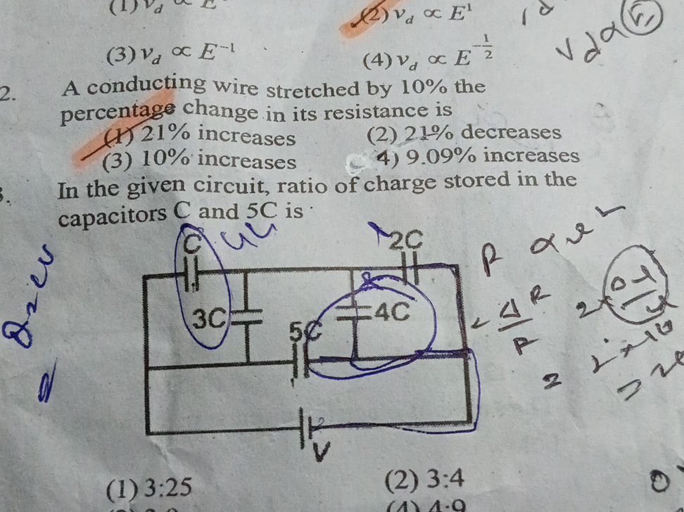 A conducting wire stretched by 10% the | StudyX