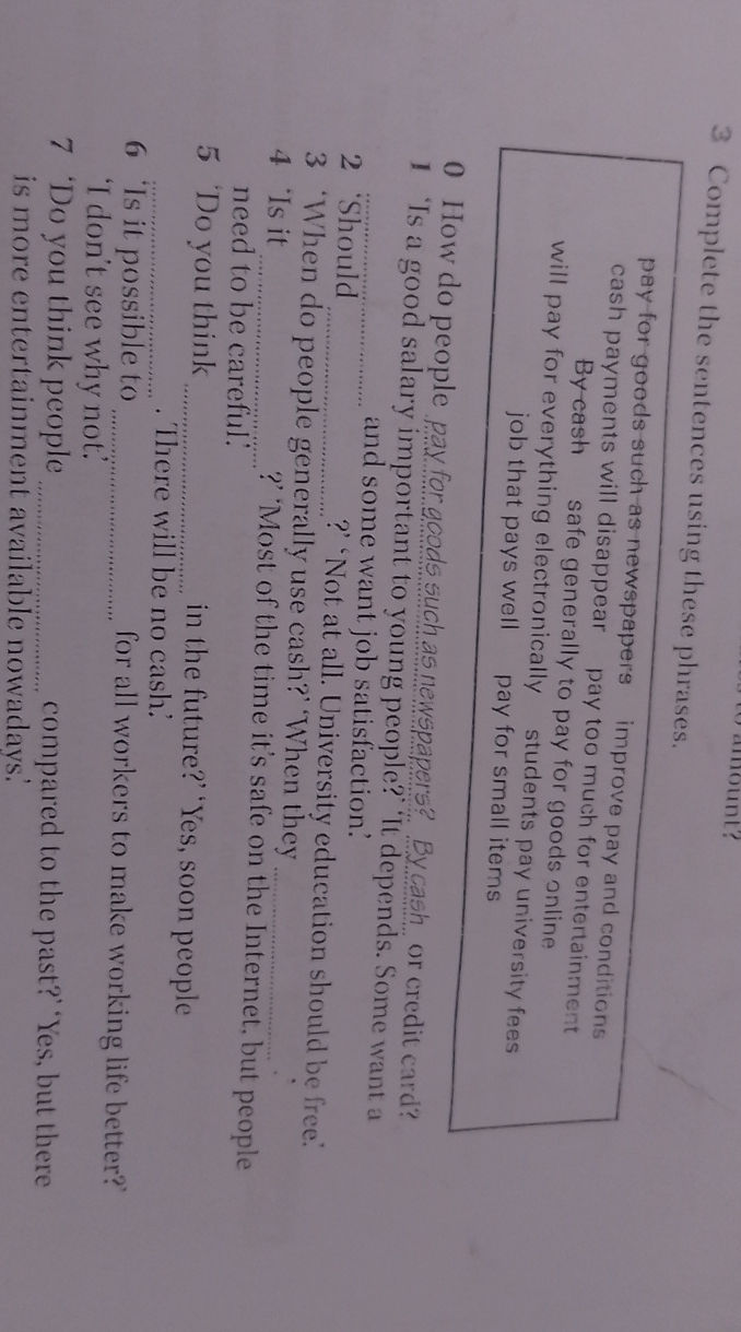 3 Complete the sentences using these | StudyX