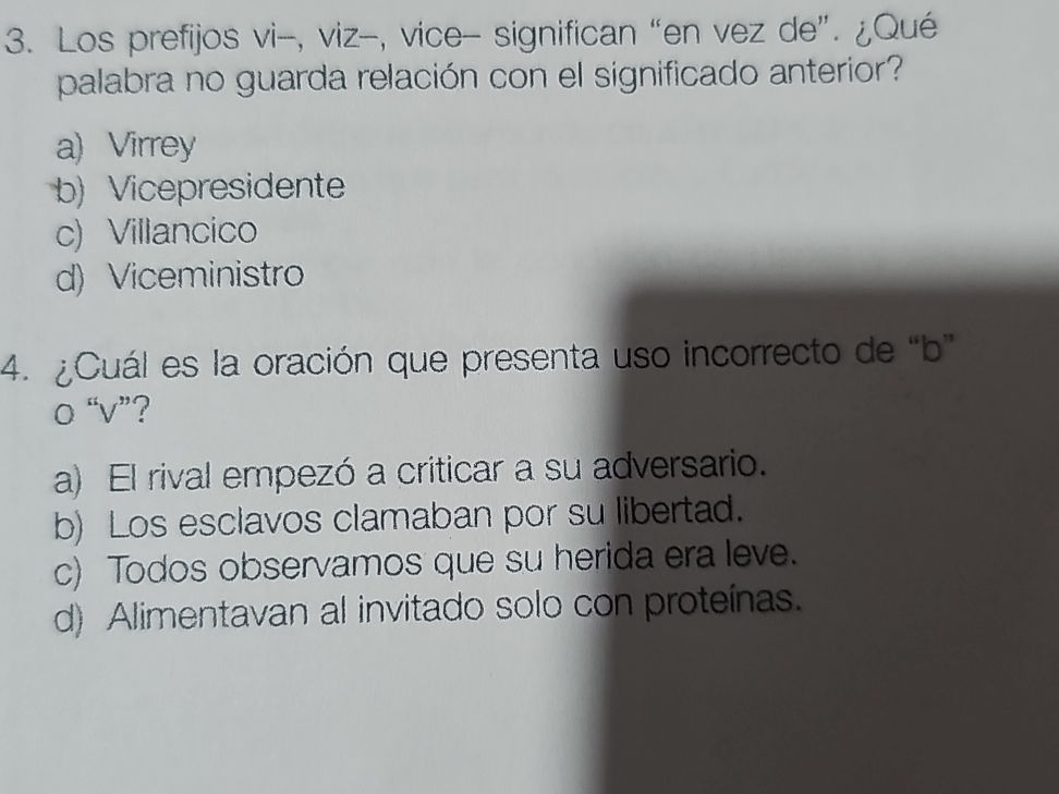 3. Los prefijos vi-, viz-, vice- significan | StudyX