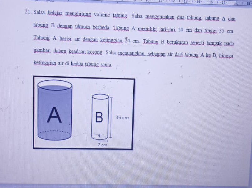 21. Salsa belajar menghitung volume tabung. | StudyX