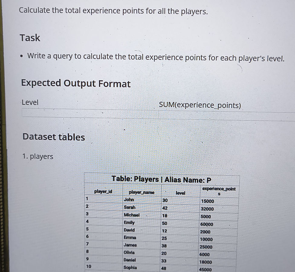 Calculate the total experience points for | StudyX