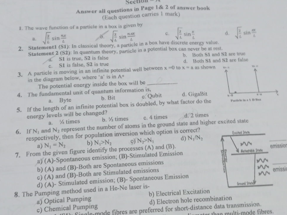1. The wave function of a particle in a box | StudyX