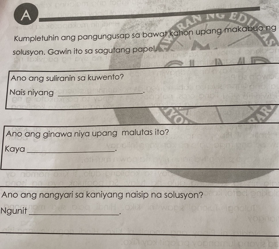 Kumpletuhin ang pangungusap sa bawat kahon | StudyX
