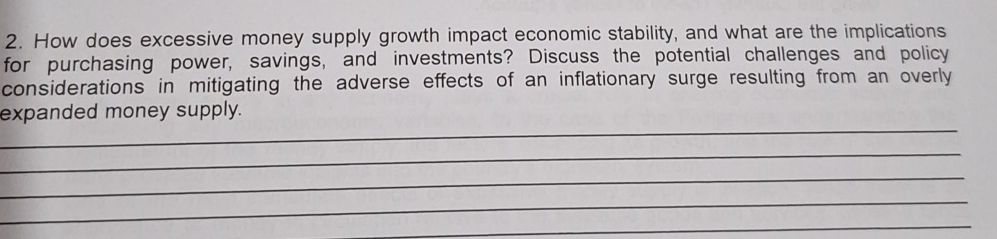 How does excessive money supply growth