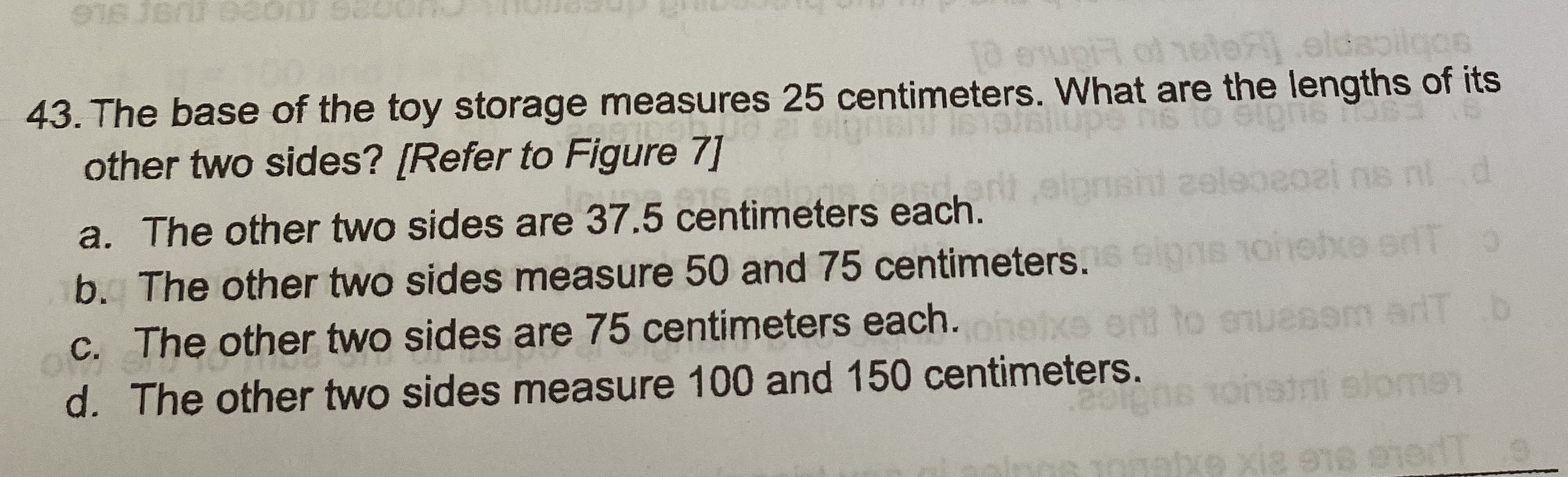The base of the toy storage measures 25