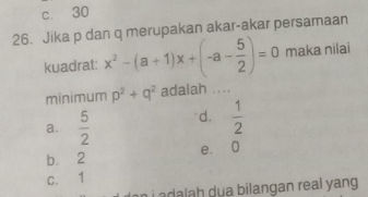 26. Jika p dan q merupakan akar-akar | StudyX